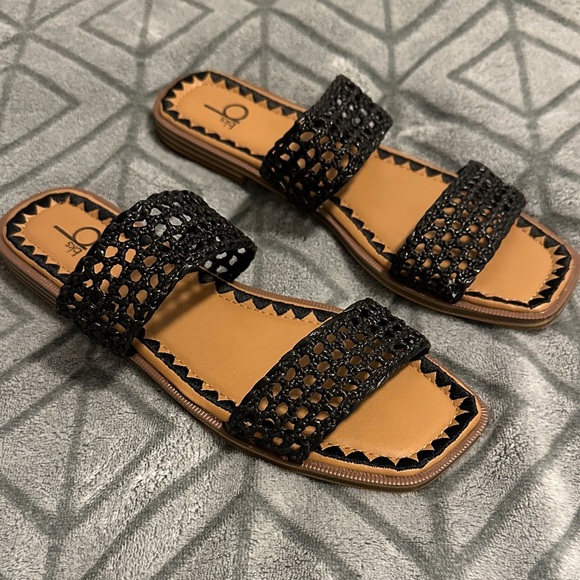 Bakers | Shoes | Bakers Black Woven Sandals | Poshmark
